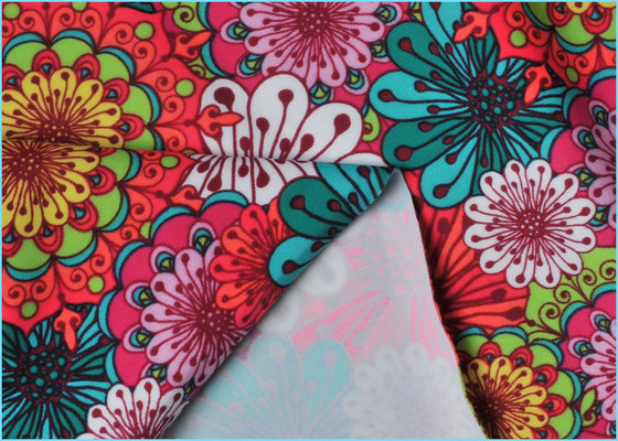 Floral Dress Fabric / Matt Nylon Lycra Printed Spandex Fabric  1.5m*220gsm