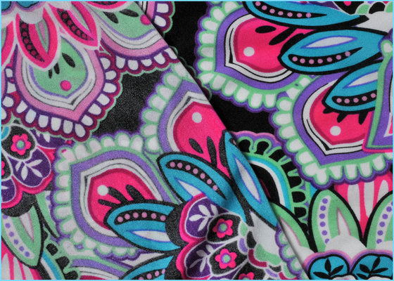 Tropical Print Fabric / Shiny Nylon Lycra Printed Spandex Fabric  1.5m*220gsm
