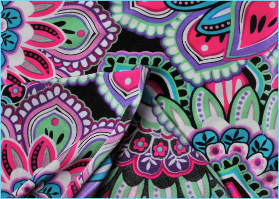 Tropical Print Fabric / Shiny Nylon Lycra Printed Spandex Fabric  1.5m*220gsm