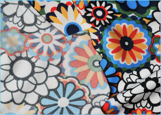 4 Way Stretch Warp Knitted Beautiful Flower Printed Spandex Fabric  1.5m*220gsm