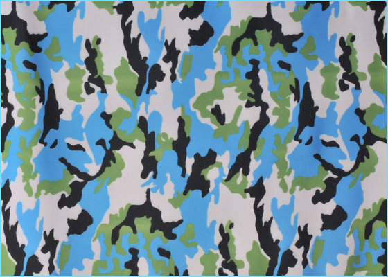 Nylon Lycra Camouflage Fabric /  4 Way Stretch Warp Knitted Printed Spandex Fabric  1.5m*220gsm