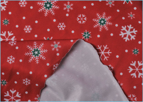 Multi Red Snow Design 4 Way Stretch Warp Knitted Printed Spandex Fabric  1.5m*220gsm
