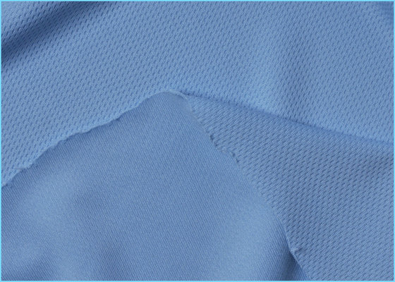 75D Blue 100% Polyester Bird Eye Mesh Fabric Dri Fit Fabric 1.8m * 140gsm