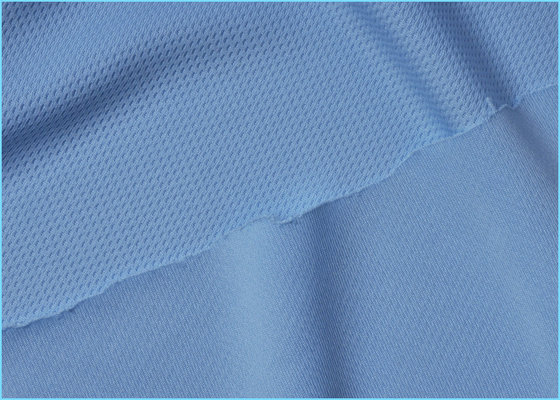 75D Blue 100% Polyester Bird Eye Mesh Fabric Dri Fit Fabric 1.8m * 140gsm