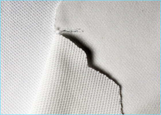 75D White 100% Polyester Athletic Pique Fabric / Dri Fit Fabric 1.85m * 145gsm