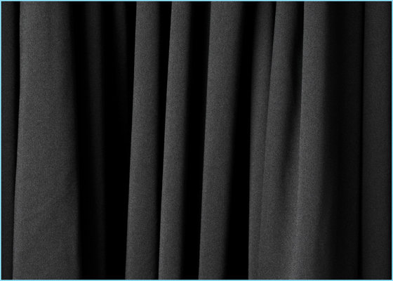 Black 100% Polyester Material Balckout Curtain Fabric / Knitted Microfiber Brushed Fabric