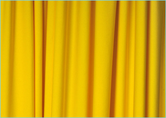 Knitted Plain Yellow 100D 4 Way Stretch Polyester Spandex Fabric for Swimsuit / Lingerie 1.7m * 180gsm