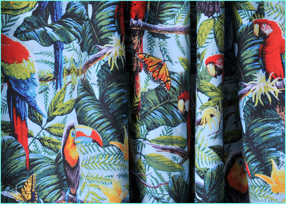 Parrot Nylon Lycra Printed Swimwear Fabric , Women Bathing Suit Fabric