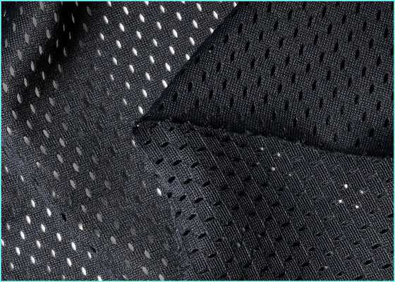 Quick Drying Tricot DTY Lining Mesh Fabric for Athletic Clothing , Black Mesh Fabric Material