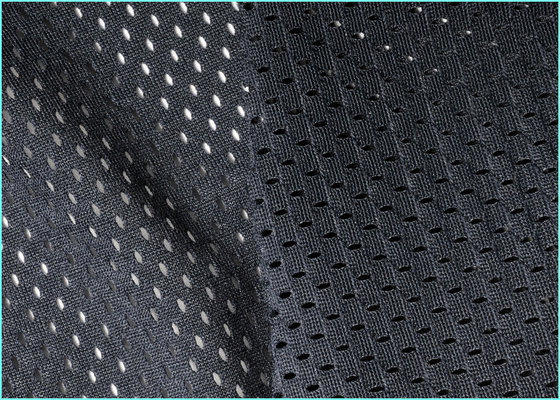 Quick Drying Tricot DTY Lining Mesh Fabric for Athletic Clothing , Black Mesh Fabric Material
