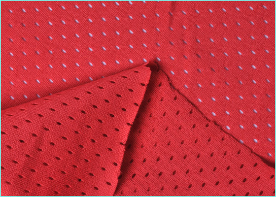 Custom Polyester Athletic Knit Tricot Mesh Fabric , Quick dry Mesh Football Jersey Fabric