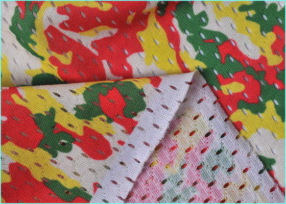 Beautiful Printed Tricot Mesh Fabric , Cutsom Warp Knitted Polyester Mesh Fabric