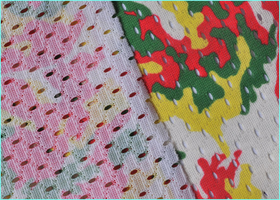 Beautiful Printed Tricot Mesh Fabric , Cutsom Warp Knitted Polyester Mesh Fabric