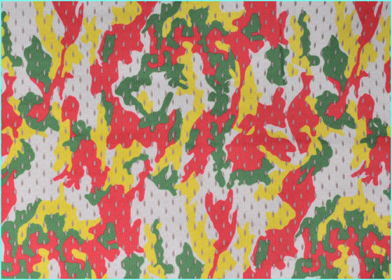Beautiful Printed Tricot Mesh Fabric , Cutsom Warp Knitted Polyester Mesh Fabric