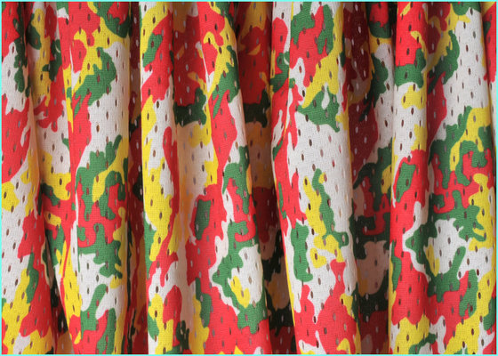 Beautiful Printed Tricot Mesh Fabric , Cutsom Warp Knitted Polyester Mesh Fabric