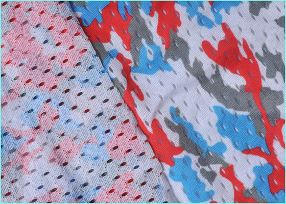 Camouflage 100% Polyester Printed Tricot Mesh Fabric Material for Sportswear 1.5m * 150gsm