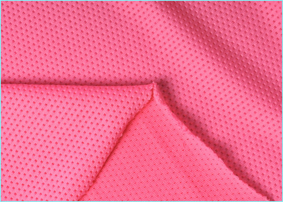 Pink 4 Way Customized Polyester Spandex Stretch Mesh Fabric for Outdoor Cloth , Interlining