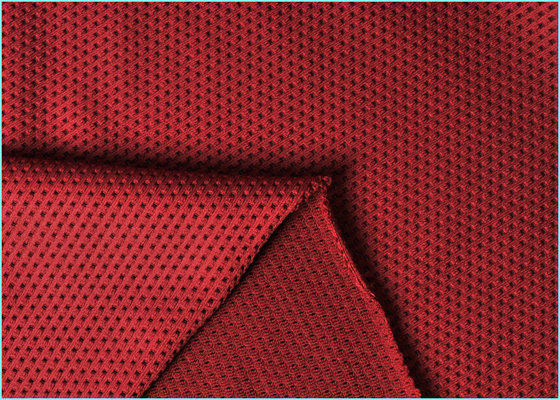 Wine Red Dri-fit Polyester Spandex 4 Way Stretch Mesh Fabric Wholesale for Sport Clothes