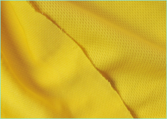 75D Yellow Polyester Bird Eye Fabric / Dri Fit Fabric for Sportwear or Football Clothes