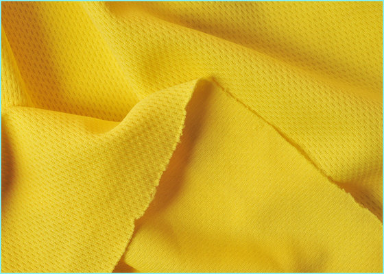 75D Yellow Polyester Bird Eye Fabric / Dri Fit Fabric for Sportwear or Football Clothes