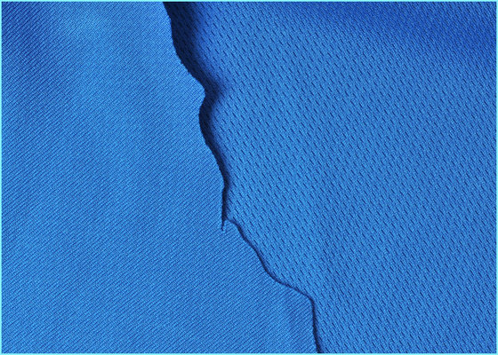 75D Acid Blue Mesh Waterproof Dri Fit Fabric / Bird Eye Mesh Fabric 1.8m * 140gsm