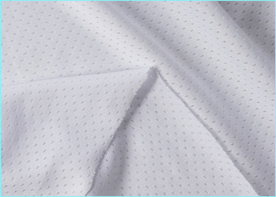 White Weft knitting Butterfly Mesh Fabric Dri Fit Material 100% Polyester Shrink-resistant