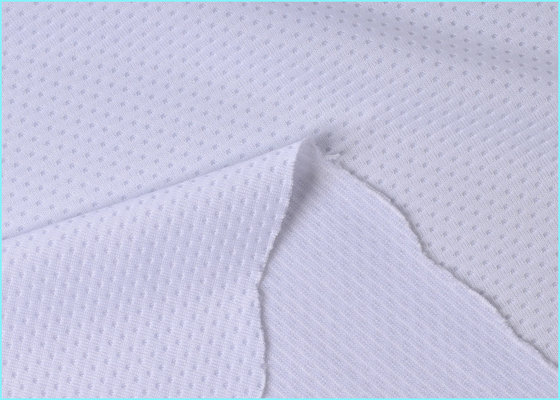 White Fish Design Polyester Soft Mesh Dri Fit Fabric Quick Dry and Tear-Resistant