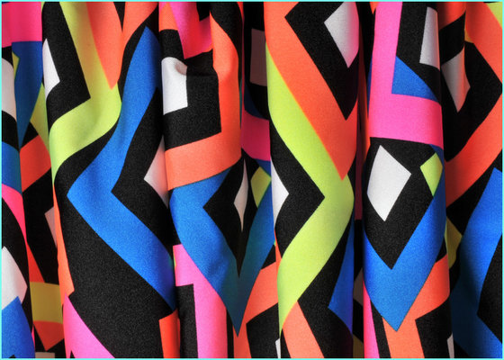 Geometric Print Fabric /Shiny Nylon Lycra Printed Spandex Fabric  1.5m*220gsm
