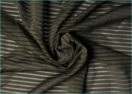 Breathable Sports Clothing Fabric Stripe Polyester Nylon Blend Spandex
