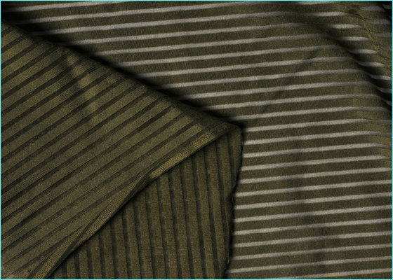 Breathable Sports Clothing Fabric Stripe Polyester Nylon Blend Spandex