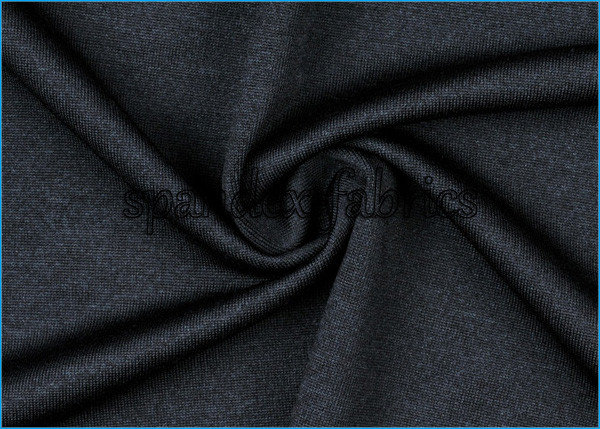 Black 91% Polyester 9% Spandex Sweater Knit Fabric Sports Space Dyed