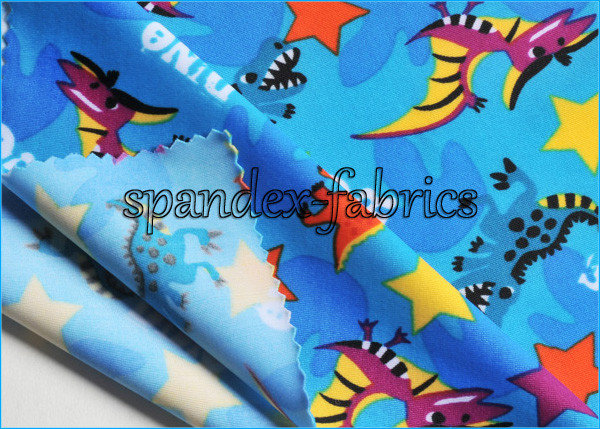 Custom Made Kids Swimwear Fabric Polyester and Nylon Lycra Print