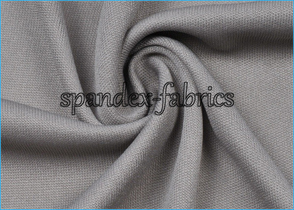 Grey Double Knit Elastane Jersey Lining Fabric Shrink Resistant Custom Made