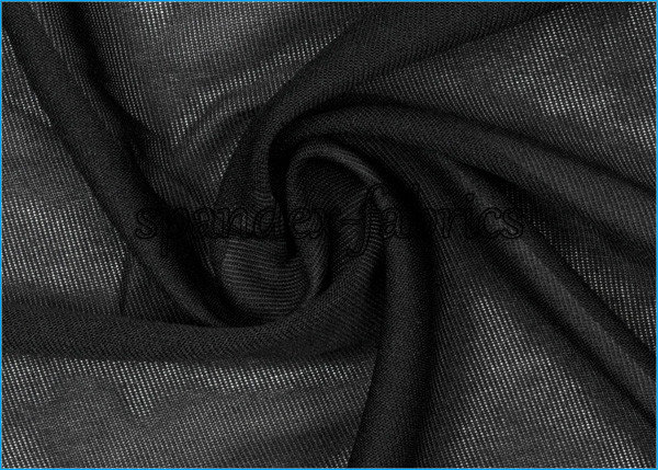 Soft Weft Knit Polyester Single Jersey Lining Fabric Shoes Material Black