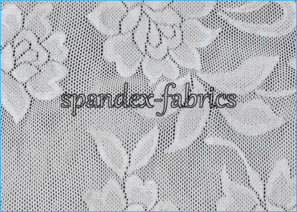 Flower Design White Stretch Lace Fabric Nylon Lycra Lingerie Fabric