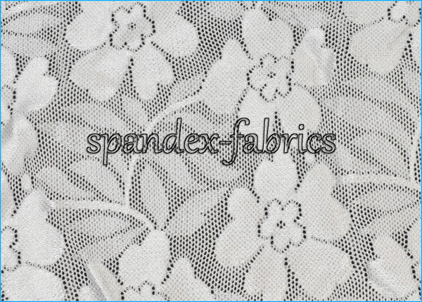 Flower Pattern Nylon Spandex Wedding Dress Stretch Lace Fabric 140gsm