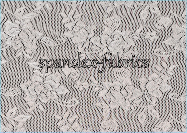 Beautiful Flower Ivory Nylon Lycra Jacquard Power Net Lace Fabric
