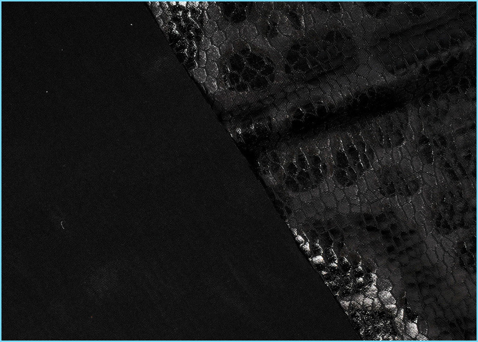 Custom Black Leather Like Fabric Fashion Cloth 95% Polyester 5% Spandex