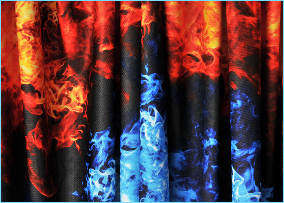 Fire Design Polyester Lycra Spandex Print Fabric /  4 Way Stretch Printed Spandex Fabric  1.5m*180gsm