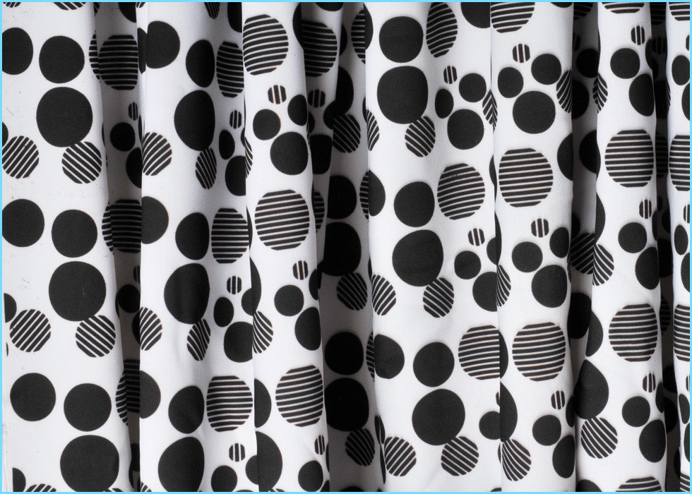 Black Polka Dot Fabric / Matt Nylon Lycra Printed Spandex Fabric  1.5m*220gsm