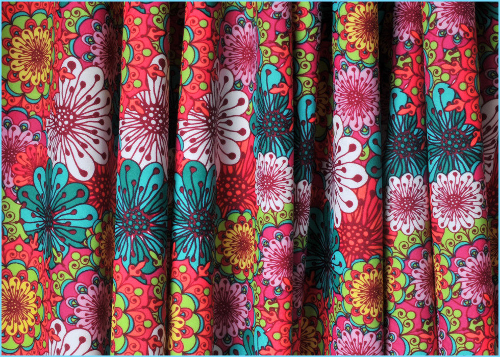 Floral Dress Fabric / Matt Nylon Lycra Printed Spandex Fabric  1.5m*220gsm