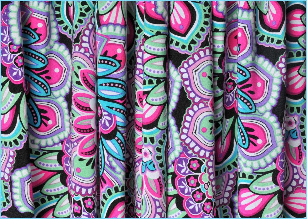 Tropical Print Fabric / Shiny Nylon Lycra Printed Spandex Fabric  1.5m*220gsm
