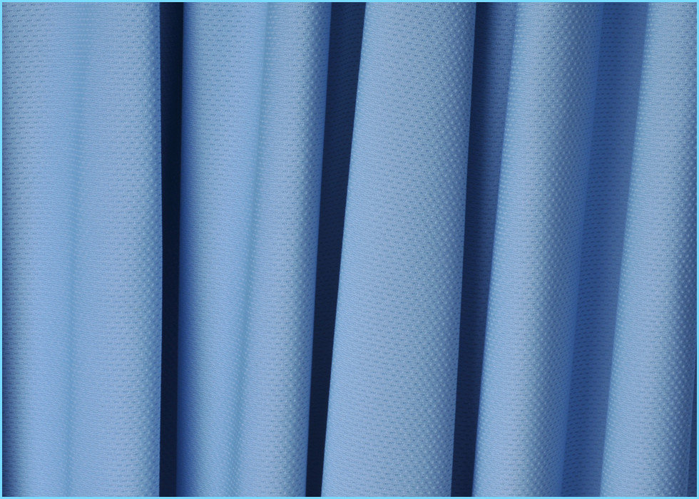 75D Blue 100% Polyester Bird Eye Mesh Fabric Dri Fit Fabric 1.8m * 140gsm