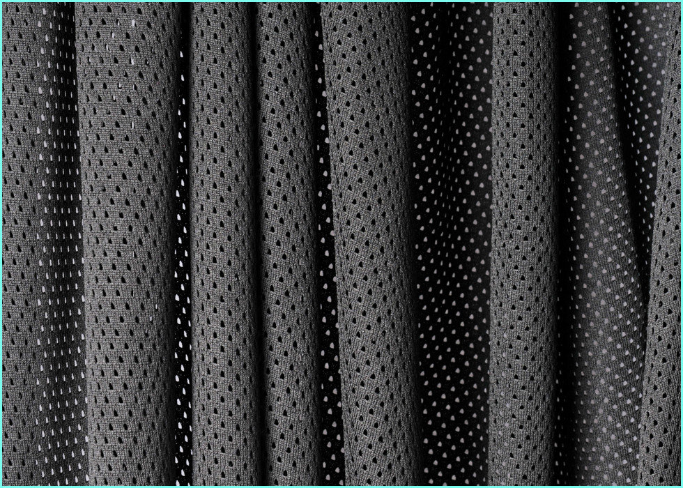 Small Bullet Design 100% Polyester Mesh Football Jersey Fabric Warp Knitting 1.5m * 130gsm