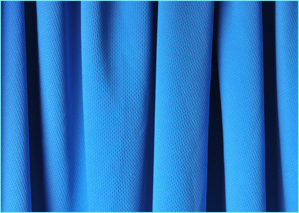 75D Acid Blue Mesh Waterproof Dri Fit Fabric / Bird Eye Mesh Fabric 1.8m * 140gsm