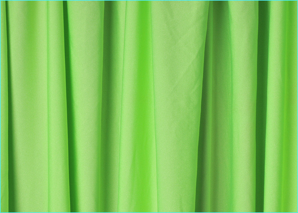 Tricot Knitting Polyester Lycra Fabric Plain Green 4 Way Stretch