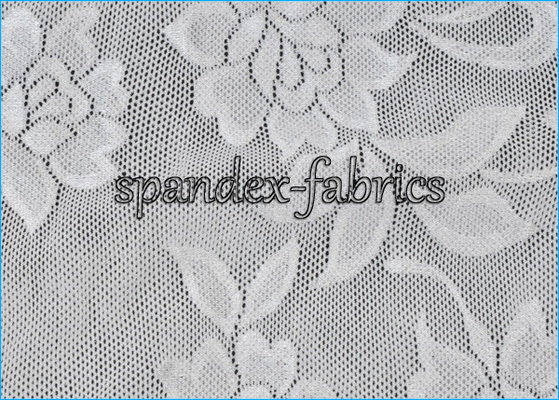 Flower Design White Stretch Lace Fabric Nylon Lycra Lingerie Fabric