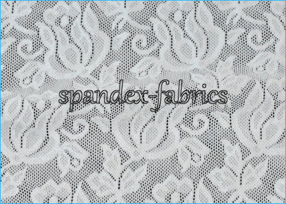 Jacquard Power Mesh Fabric / Spandex Flower Designs Nylon Lace Fabric