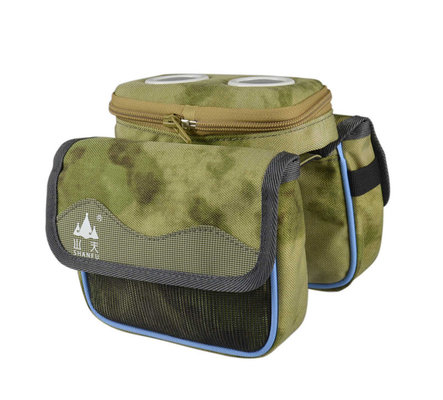 Green Waterproof speaker bag  two side pockets  Decorative pattern TD-02