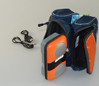 Orange speaker saddle bag With Bluetooth Nylon Waterproof TB-11